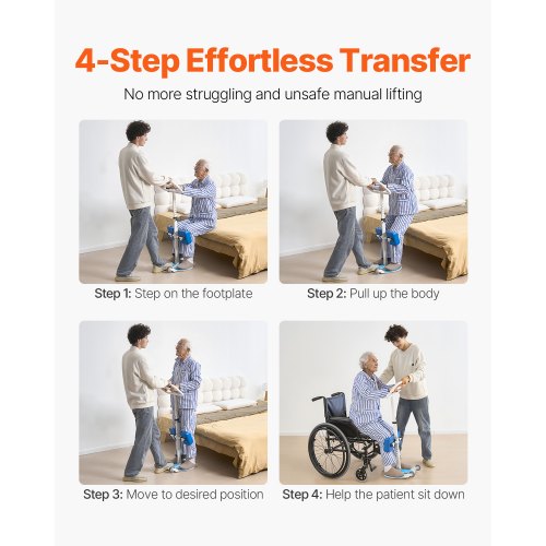 Sit to Stand Lift for Elderly with 360° Swivel Turner Standing Assist ...