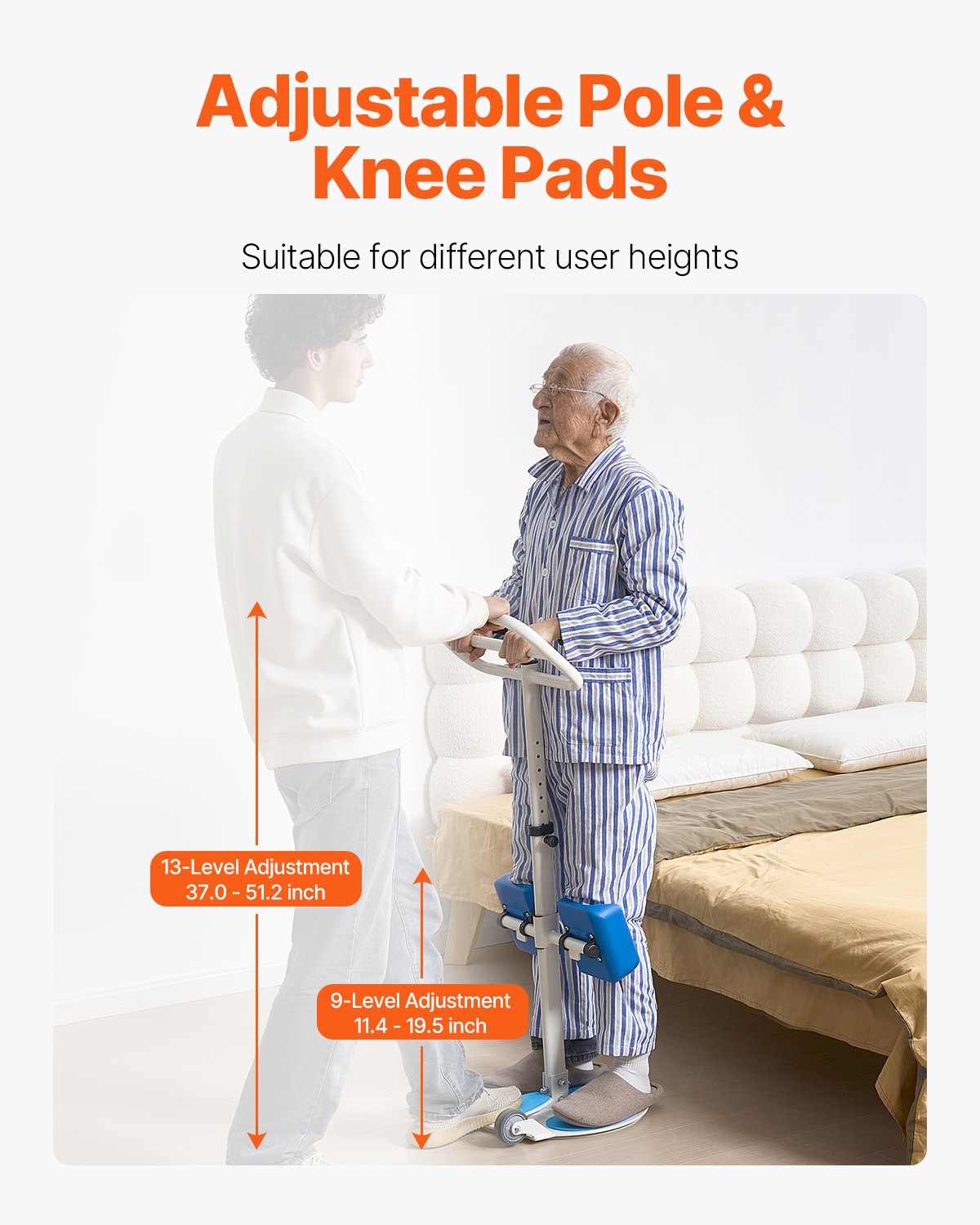 VEVOR Sit to Stand Lift for Elderly with 360° Swivel Turner, Standing ...
