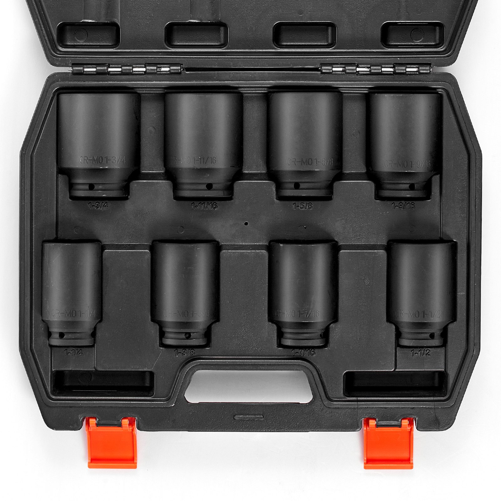 VEVOR Axle Nut Impact Socket Set, 1/2" Drive Deep 12-Point 8-Piece ...
