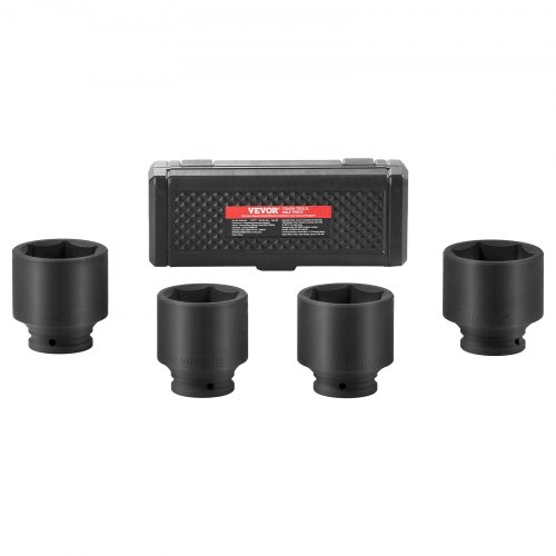 VEVOR Axle Nut Impact Socket Set 1/2" Drive 6-Point 4PCS SAE Spindle ...