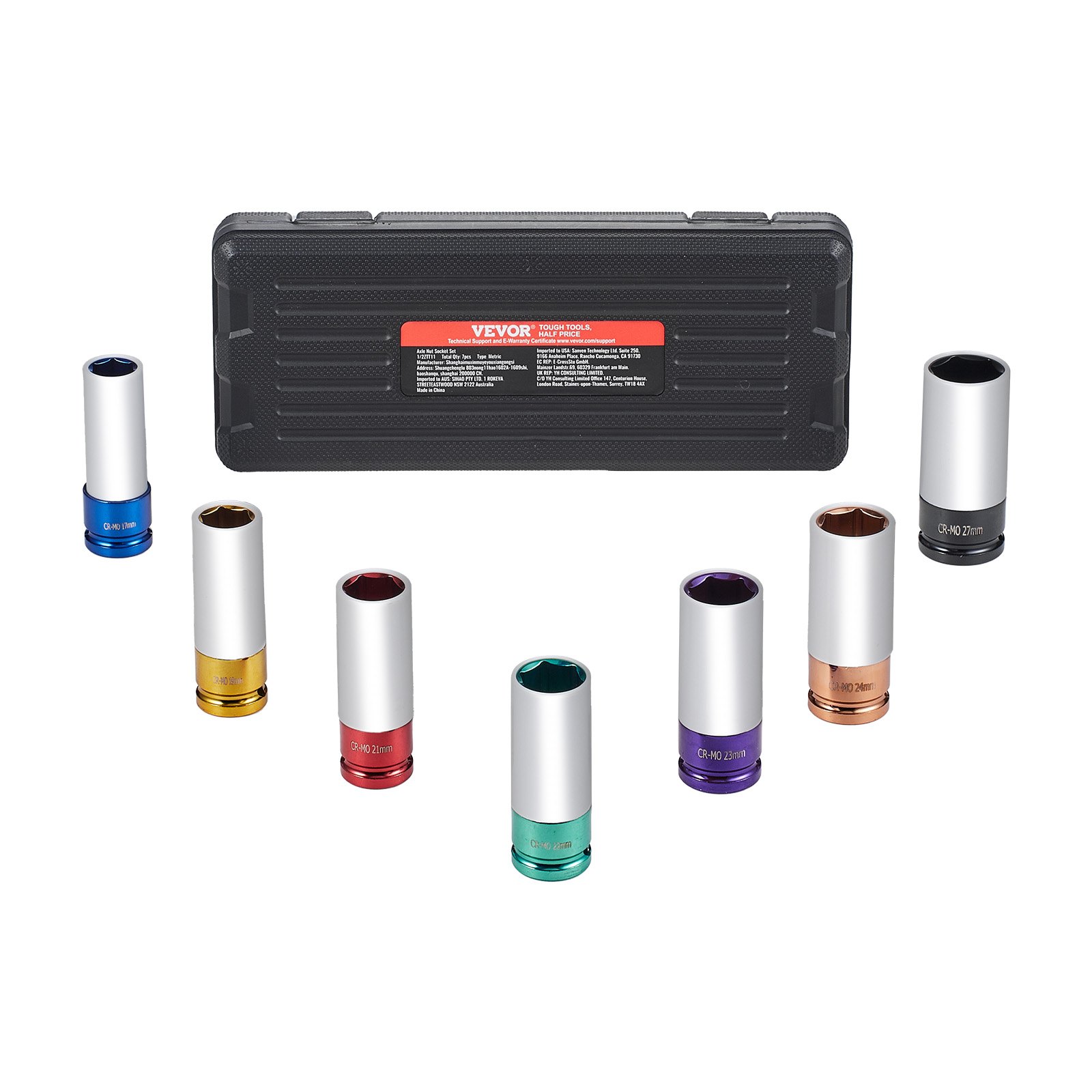 VEVOR Lug Nut Socket Set 6 Point — 1/2 Inch 7 Impact Socket