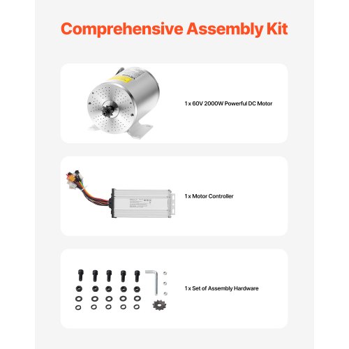 2000W Electric Brushless DC Motor Kit 60V 4500rpm with Upgraded Speed ...