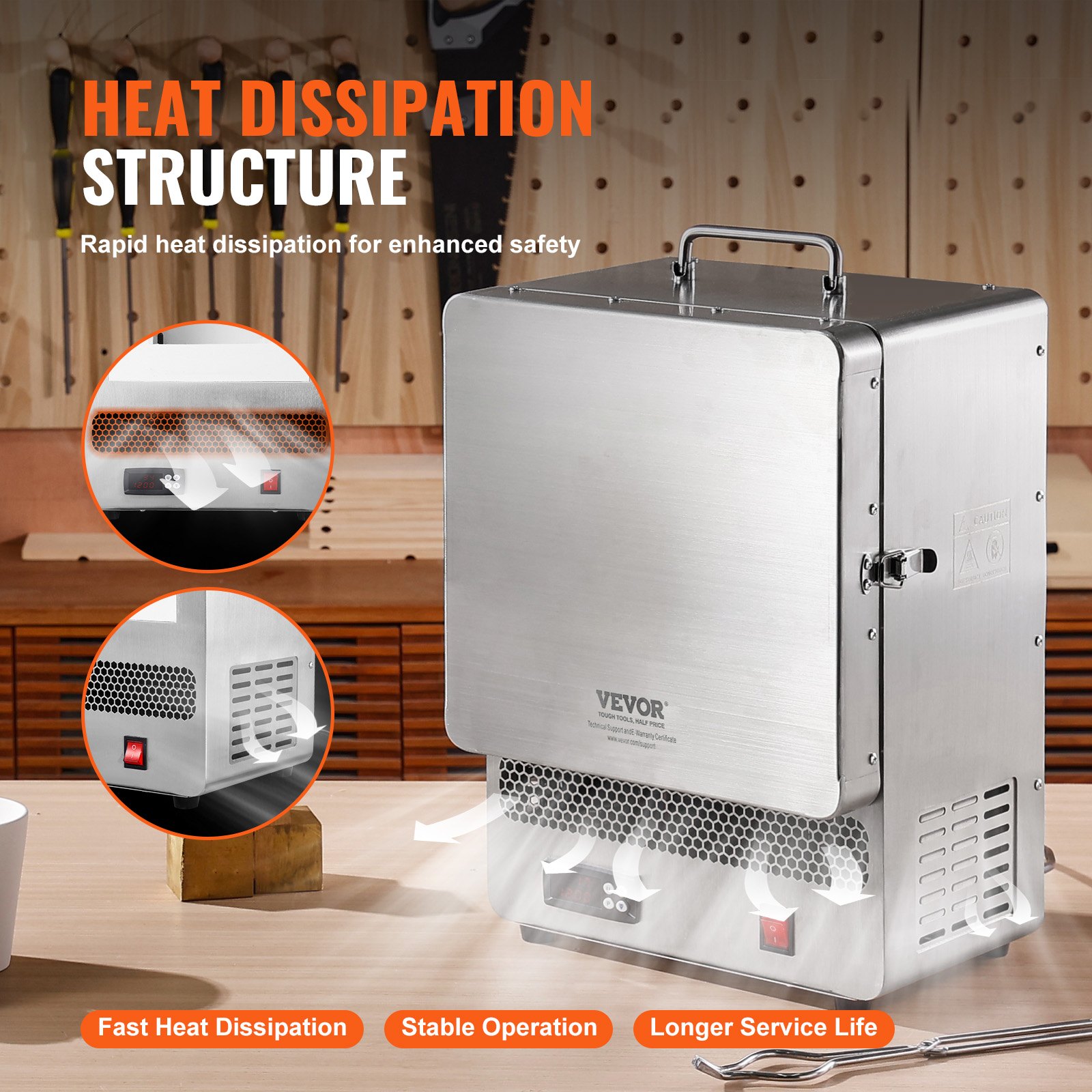 VEVOR Tabletop Kiln Melter, 1500W Electric Melting Furnace, Stainless ...