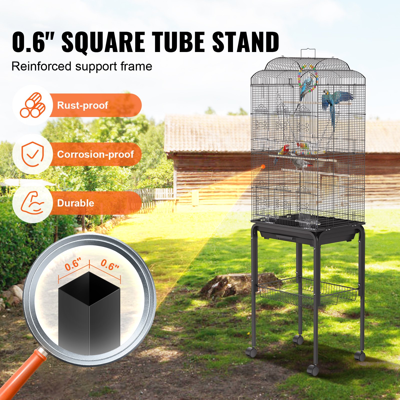 VEVOR VEVOR 60 inch Flight Bird Cage Metal Large Parakeet Cages for ...