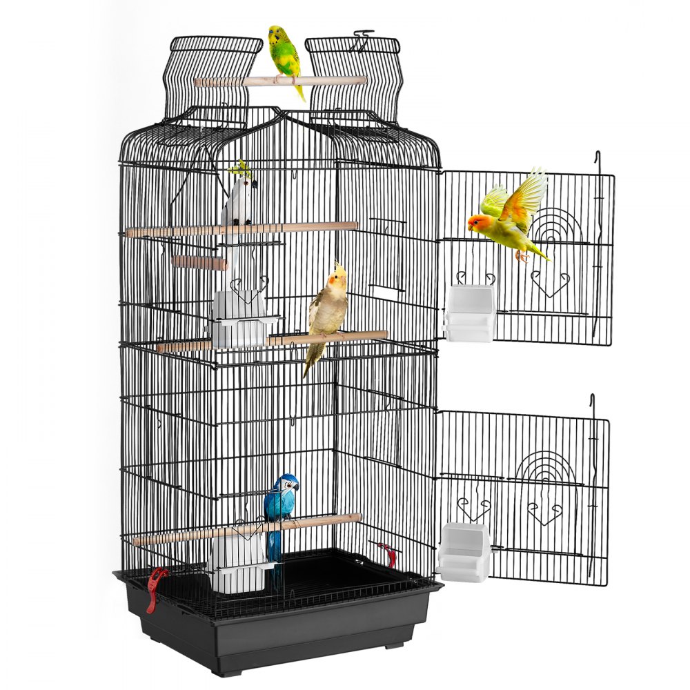 VEVOR Bird Flight Cage 39 in Hanging Metal Parakeet Cage for Cockatiels ...