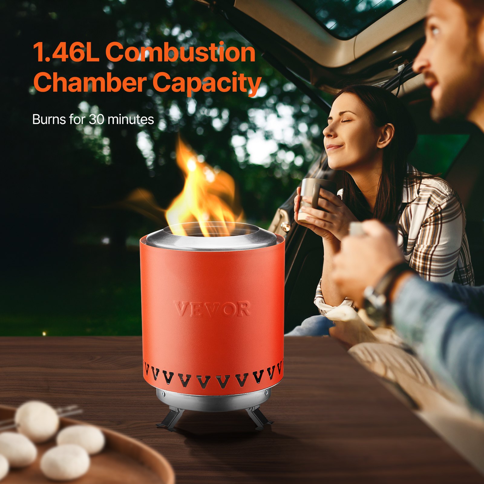VEVOR Stainless Steel Tabletop Smokeless Fire Pit – 6 Inch