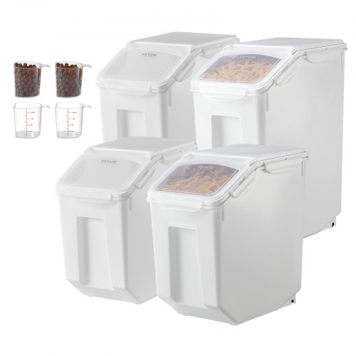 3.5Galx2 + 4.5Galx2 Ingredient Storage Container Airtight Kitchen Bin ...