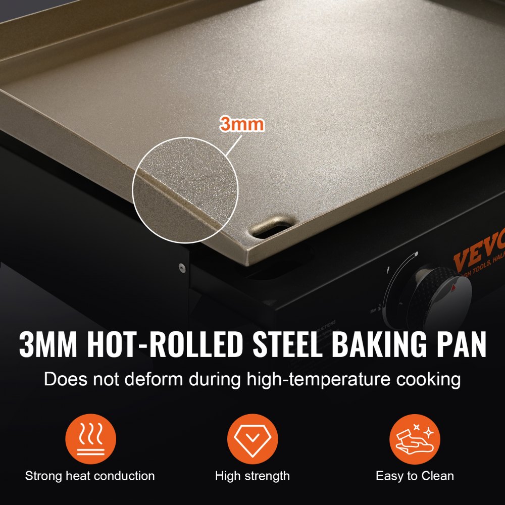 VEVOR Countertop Commercial Gas Griddle Flat Top Grill Hot Plate ...
