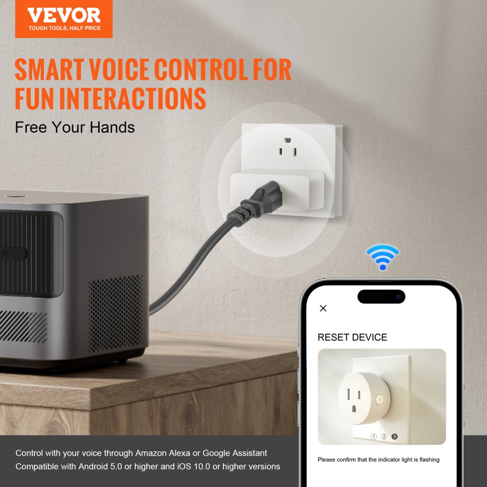 VEVOR 4 Pack Smart Plug, Voice Control Outlet, Remote & Scheduled ...