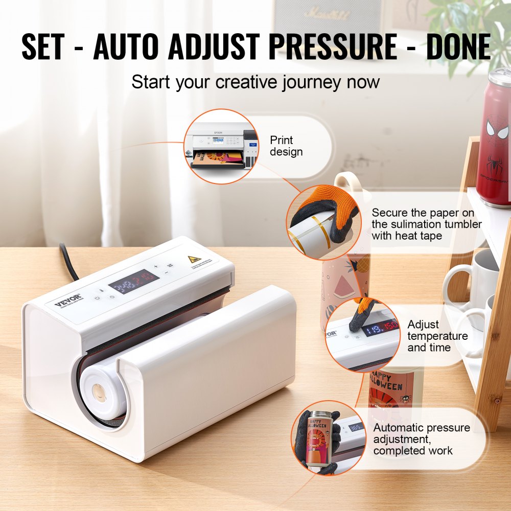 VEVOR Auto Tumbler Heat Press Machine 11-30oz Sublimation Mug Heat ...