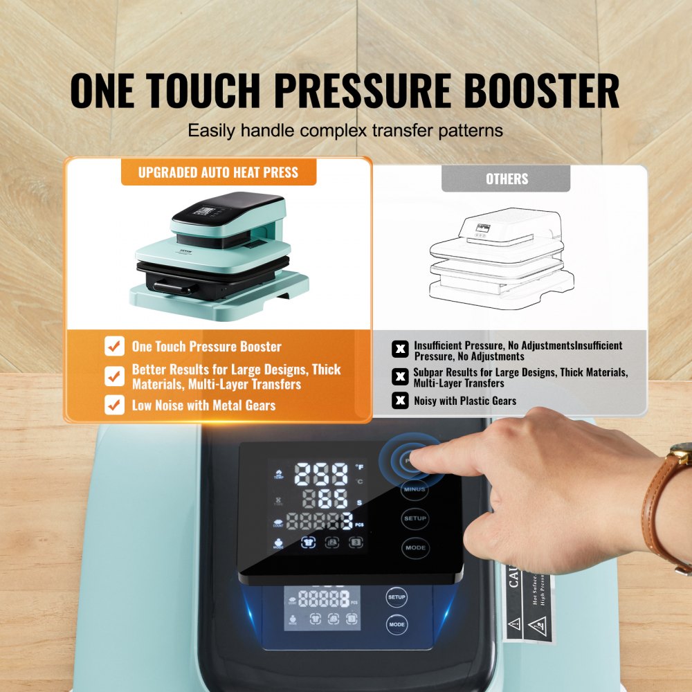 VEVOR Auto Heat Press Machine for T Shirts, 15 x 15 in Heating Panel ...
