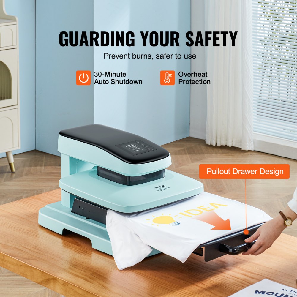 VEVOR Auto Heat Press Machine for T Shirts, 15 x 15 in Heating Panel ...