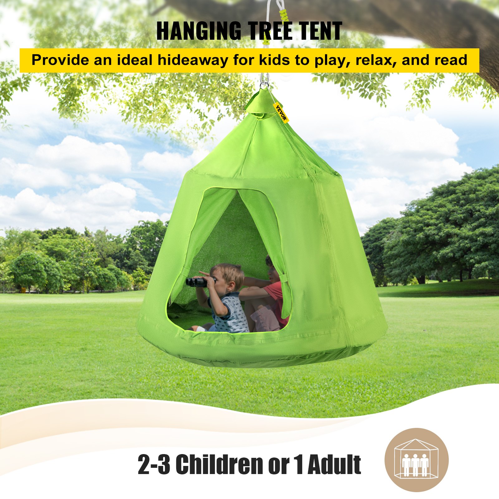 VEVOR Hanging Tree Tent, Max.440lbs Capacity Tree Tent Swing, Hangout ...