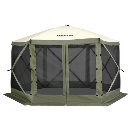 VEVOR Pop Up Gazebo Tent, Pop-Up Screen Tent 6 Sided Canopy Sun Shelter ...