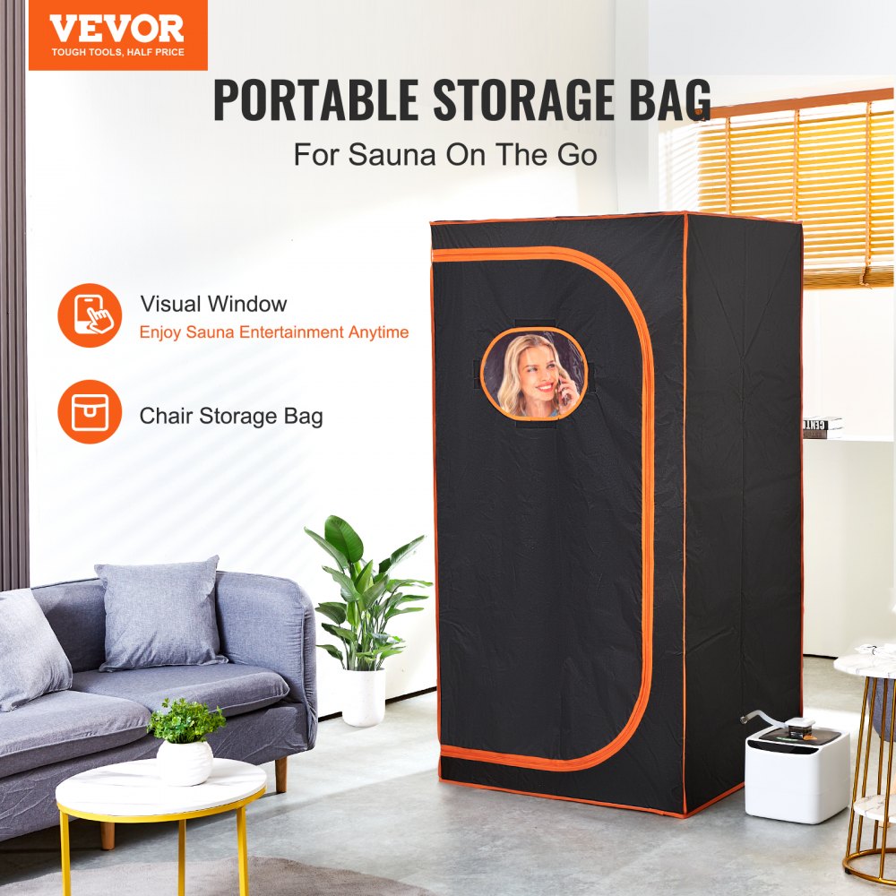 VEVOR Portable Steam Sauna Tent Full Size, 1600W Personal Sauna Blanket ...