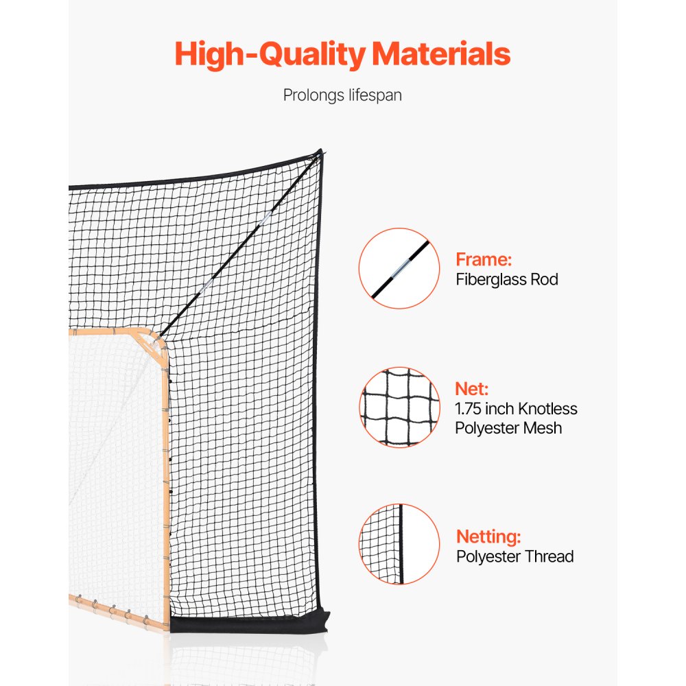 VEVOR Lacrosse Net Backstop – 12x9ft Size, 6x6ft Goals