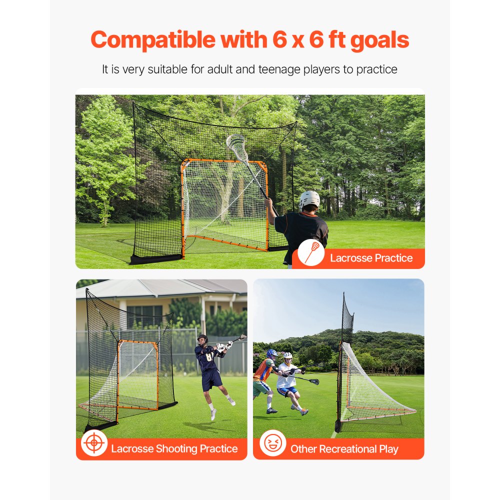VEVOR Lacrosse Net Backstop – 12x9ft Size, 6x6ft Goals