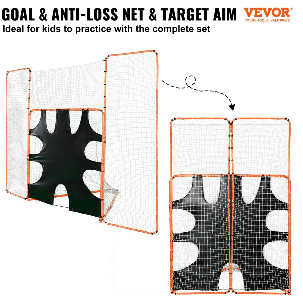 VEVOR 3-IN-1 Lacrosse Goal with Backstop and Target, 12' x 9' Lacrosse ...