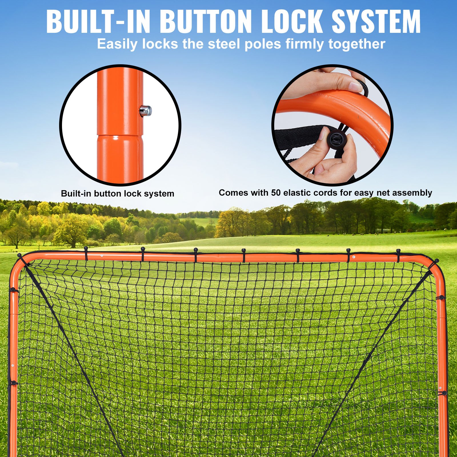 VEVOR Lacrosse Goal, 6' x 6' Lacrosse Net, Folding Portable Backyard ...