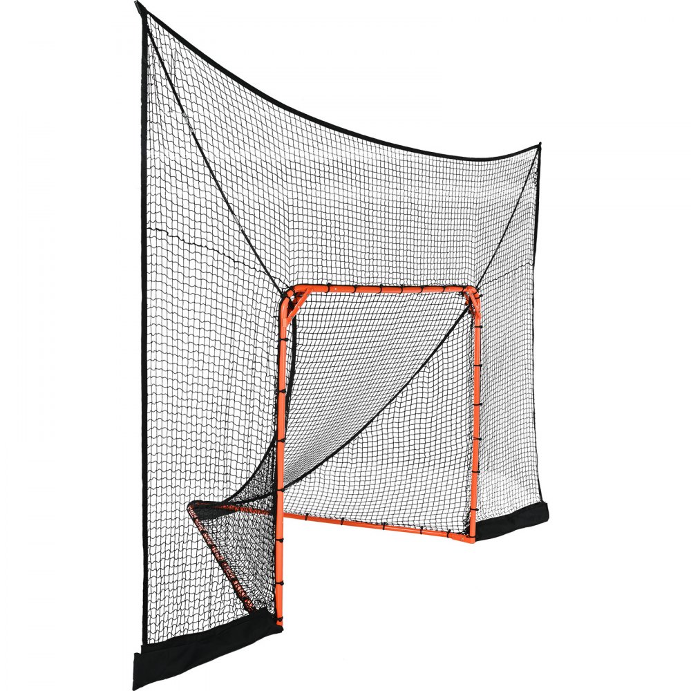 VEVOR Hockey and Lacrosse Goal Backstop with Extended Coverage, 12' x 9 ...