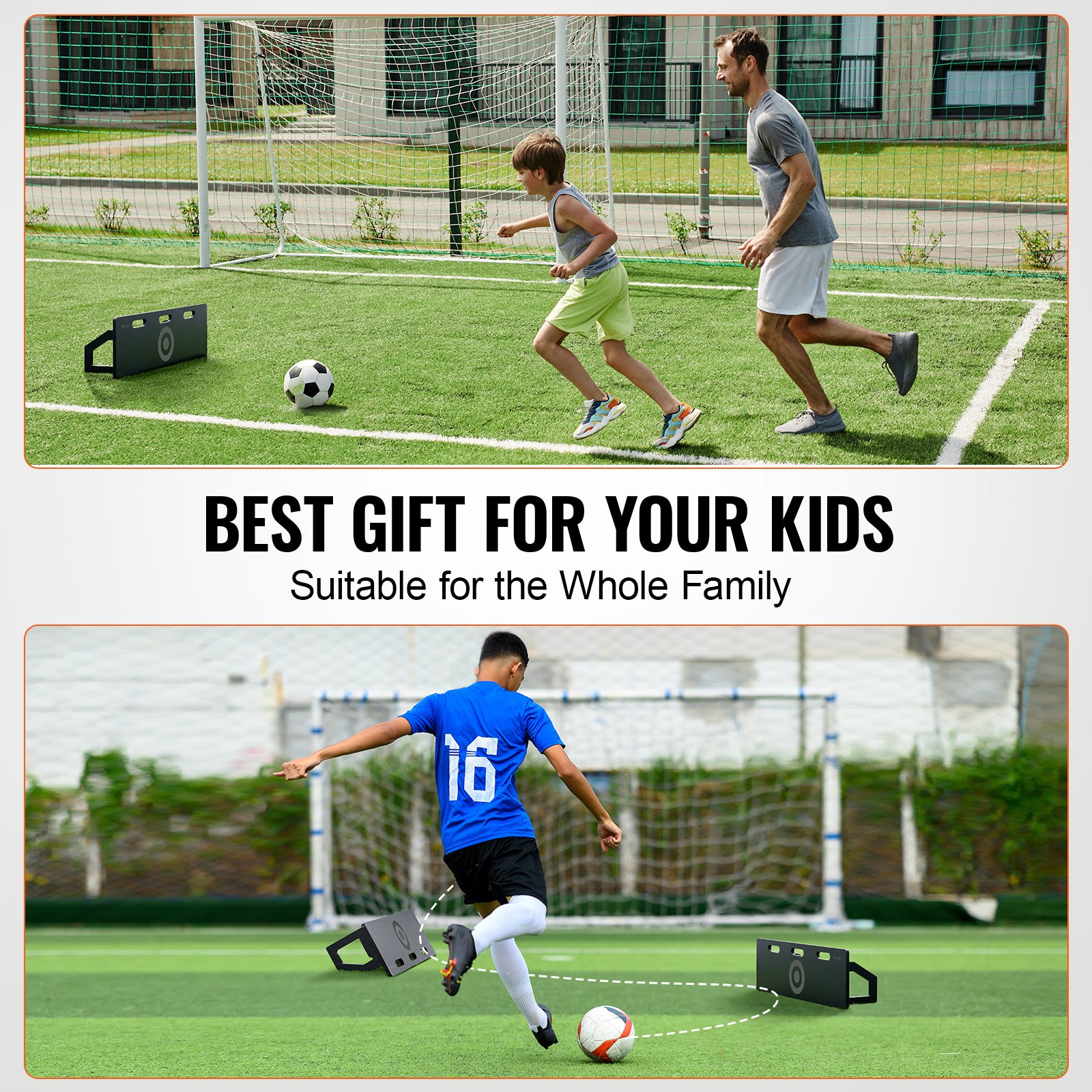 42"X12" Soccer Rebounder Board Portable Soccer Wall with 2 Angles ...