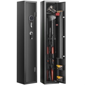 VEVOR 3 Rifles Gun Safe, Rifle Safe with Digital Keypad & Lock, Quick ...