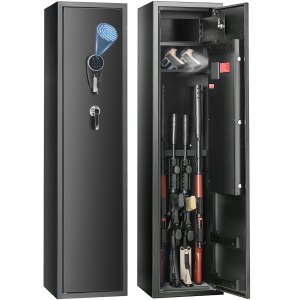 VEVOR 6 Rifles Gun Safe, Rifle Safe with Fingerprint & Digital Keypad ...