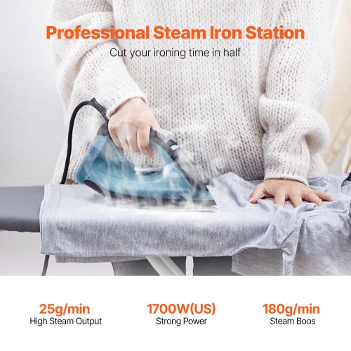 VEVOR Steam Iron 1700W Iron for Clothes Auto Shut-Off Self-Cleaning for ...