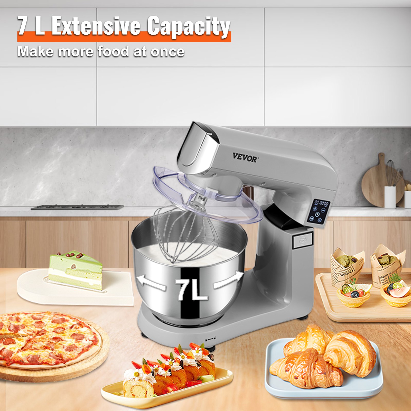VEVOR 6 in 1 Stand Mixer, 450W Multifunctional Electric Mixer with Tilt ...