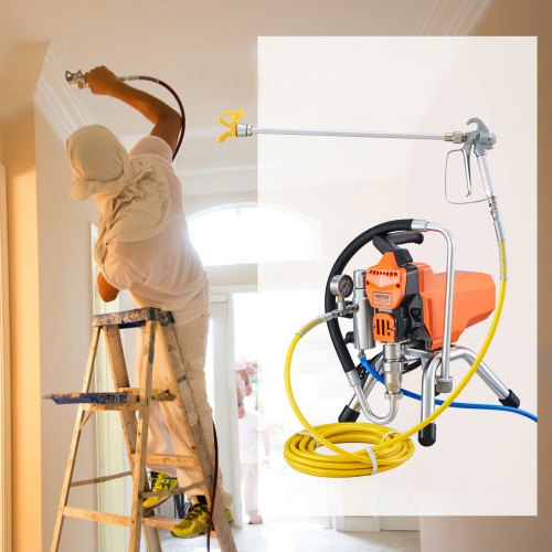 VEVOR Airless Wall Paint Spray Gun with high pressure pipe, Sprayer ...