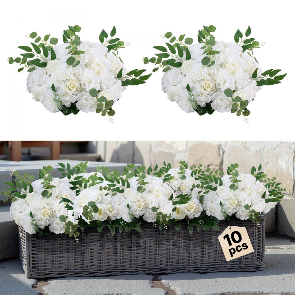 VEVOR Artificial Rose Flower Balls — 10 Half-Sphere Flower