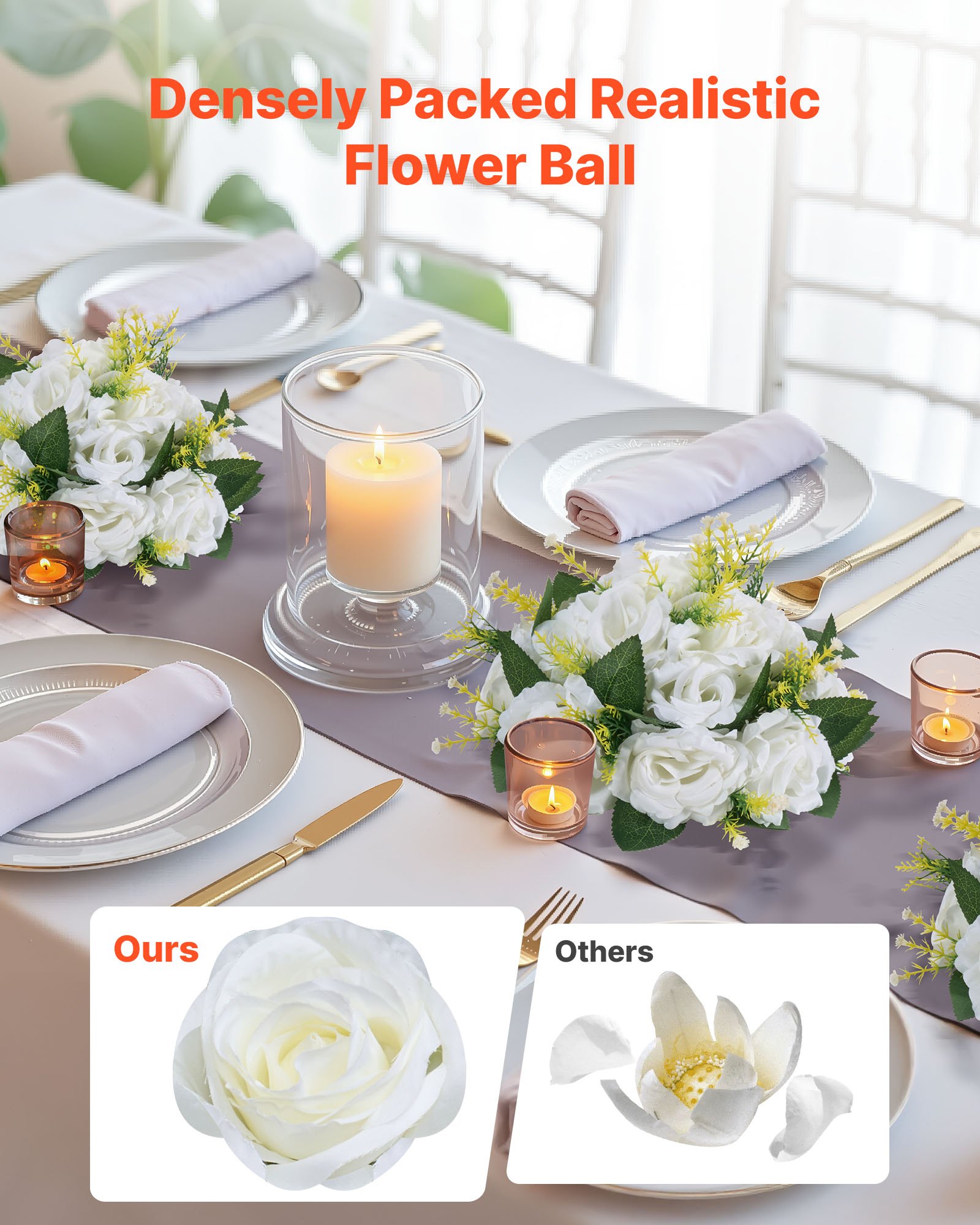 VEVOR Flower Balls Arrangement Bouquet – 9.5", 10 PCS Set