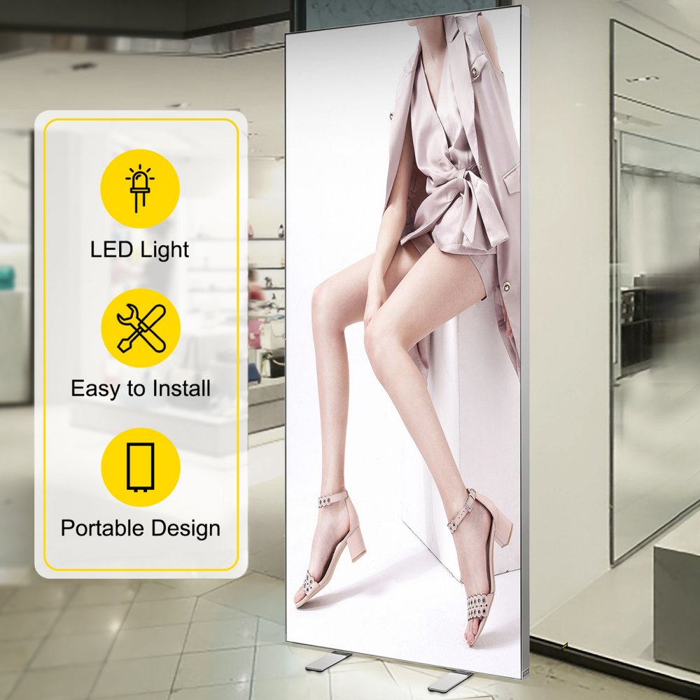VEVOR VEVOR LED Poster Frame, 34" x 80" Large Sidewalk Sign ...