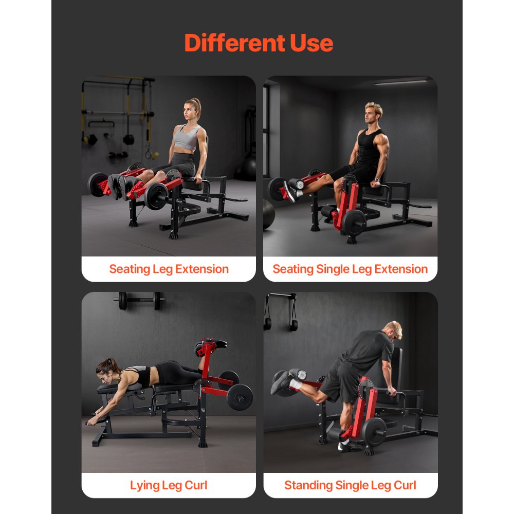 VEVOR Leg Extension and Curl Machine, Seated Leg Rotary Extension for ...