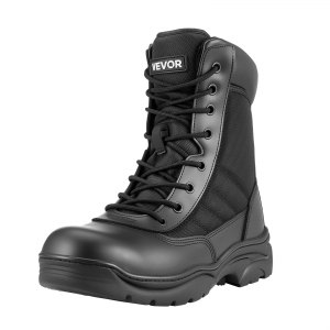 VEVOR Mens Black Combat Boots – 8 Inch Side Zip,1000D Oxford