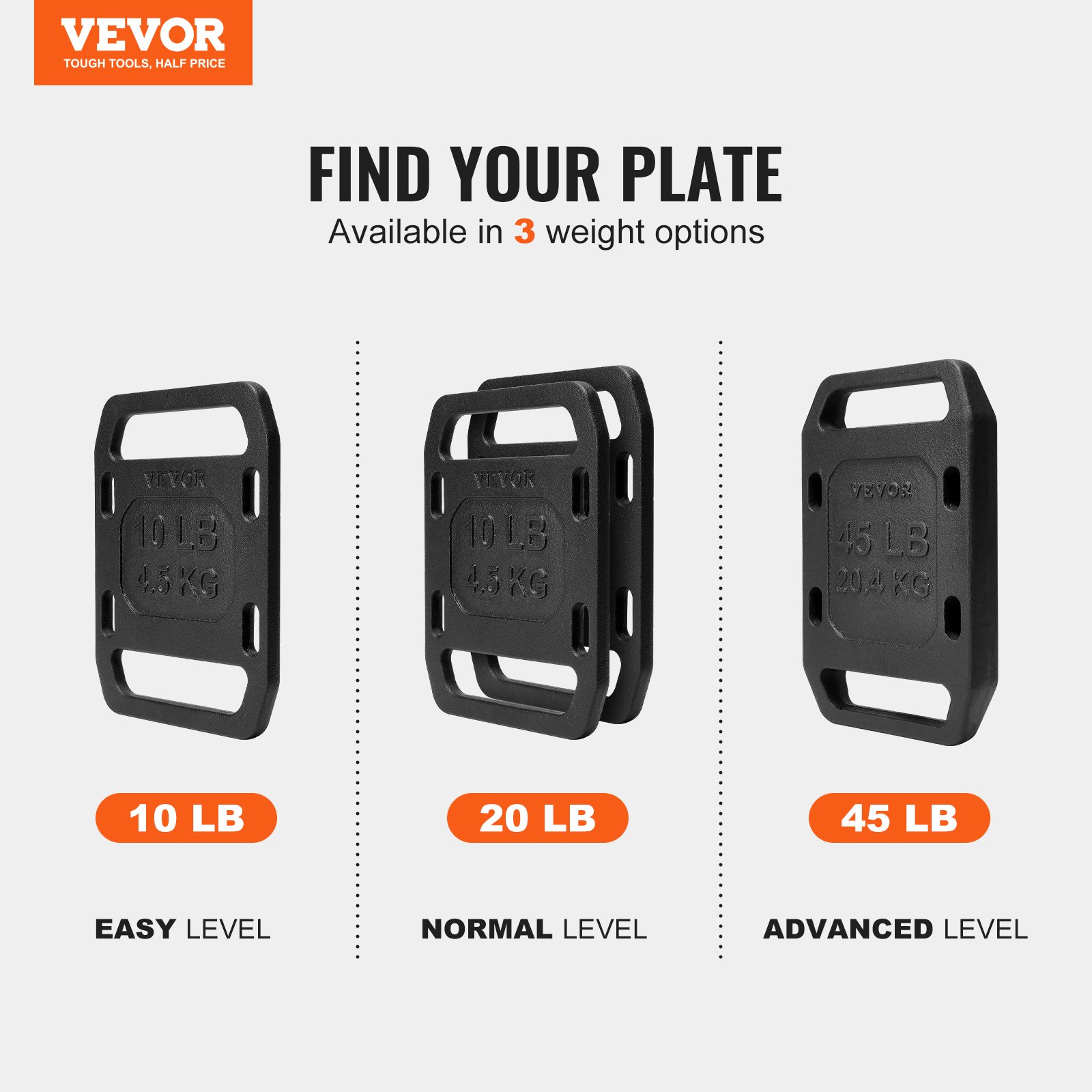 VEVOR Cast Iron Ruck Weights for Rucking Weight Plate with Handle 10LB ...