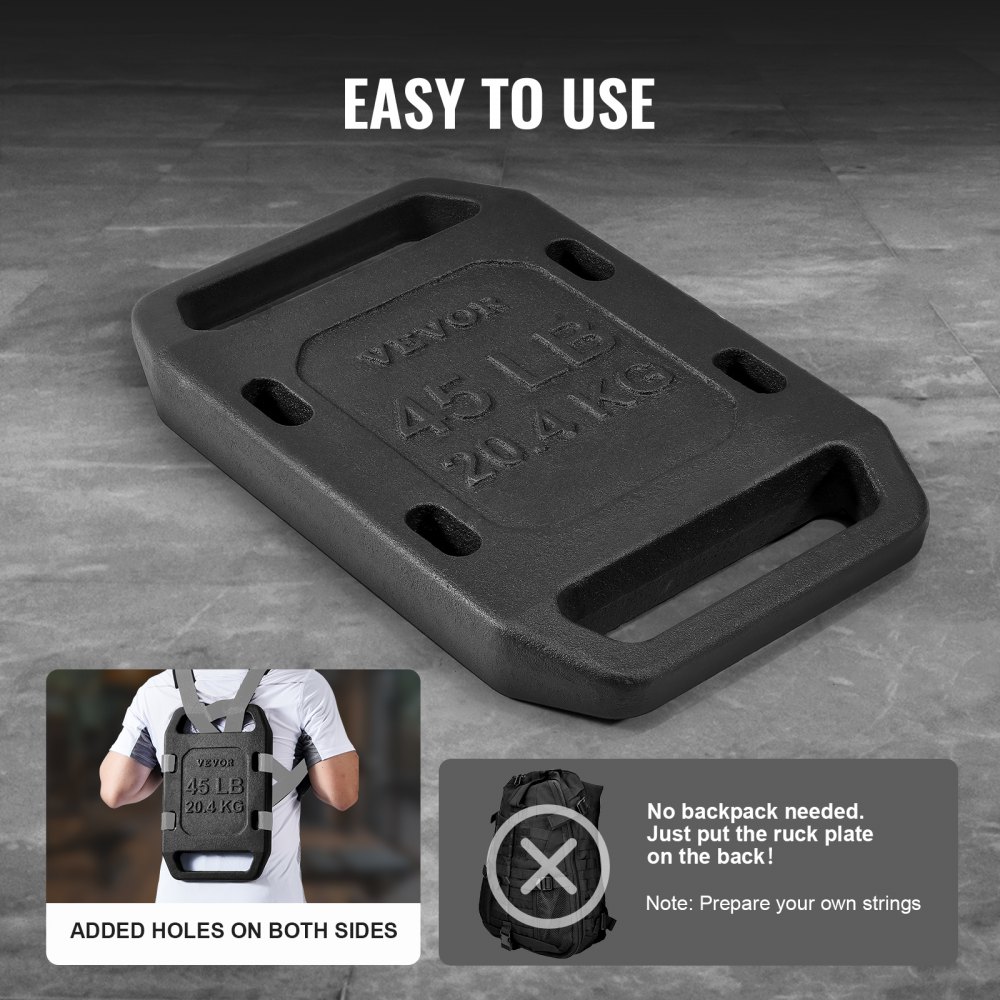VEVOR Cast Iron Ruck Weight – 45LB Solid Single Ruck Plate