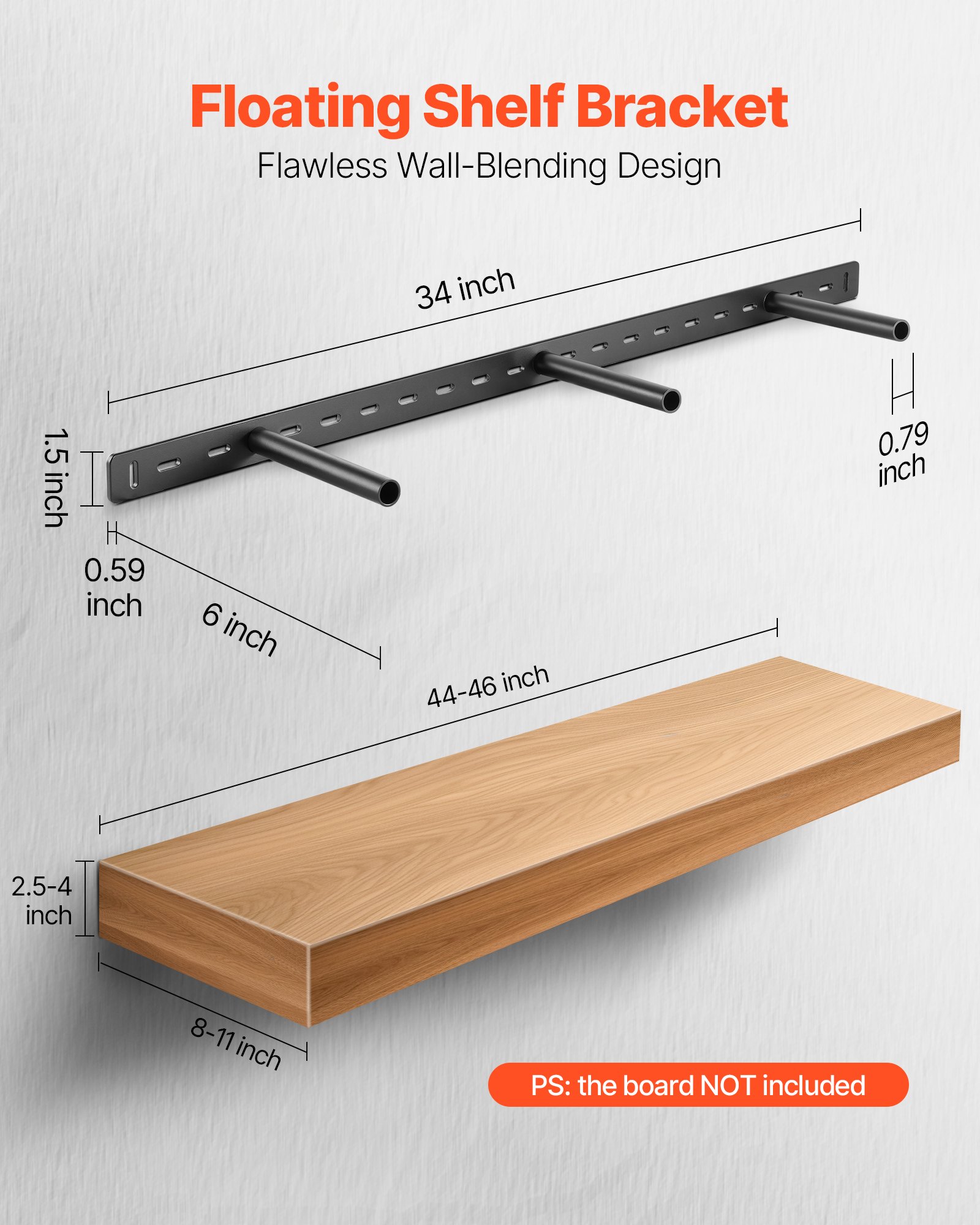 VEVOR Heavy Duty Shelf Brackets | Durable 190 lb Support