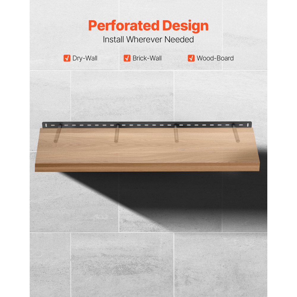 VEVOR Hidden Bracket Floating Shelf - 230 lbs Load, 43-Inch