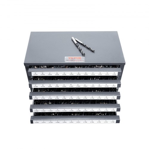 VEVOR Drill Bit Dispenser Cabinet, Five-Drawer Drill Bit Organizer Cabinet for #1 to #60 Steel ...