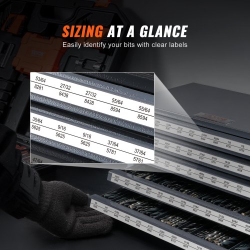 VEVOR Drill Bit Dispenser Cabinet, Five-Drawer Drill Bit Organizer ...