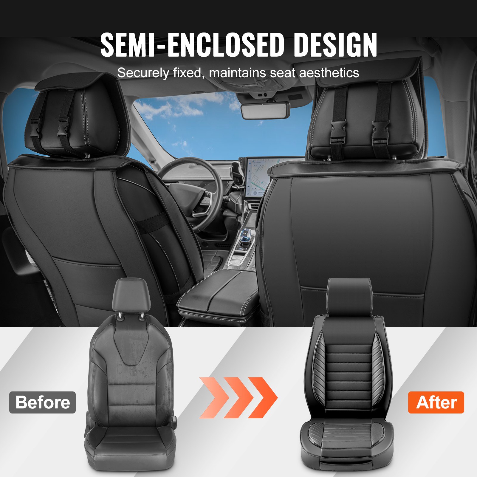 VEVOR Seat Covers, Universal Car Seat Covers Full Set Seats, Front and ...