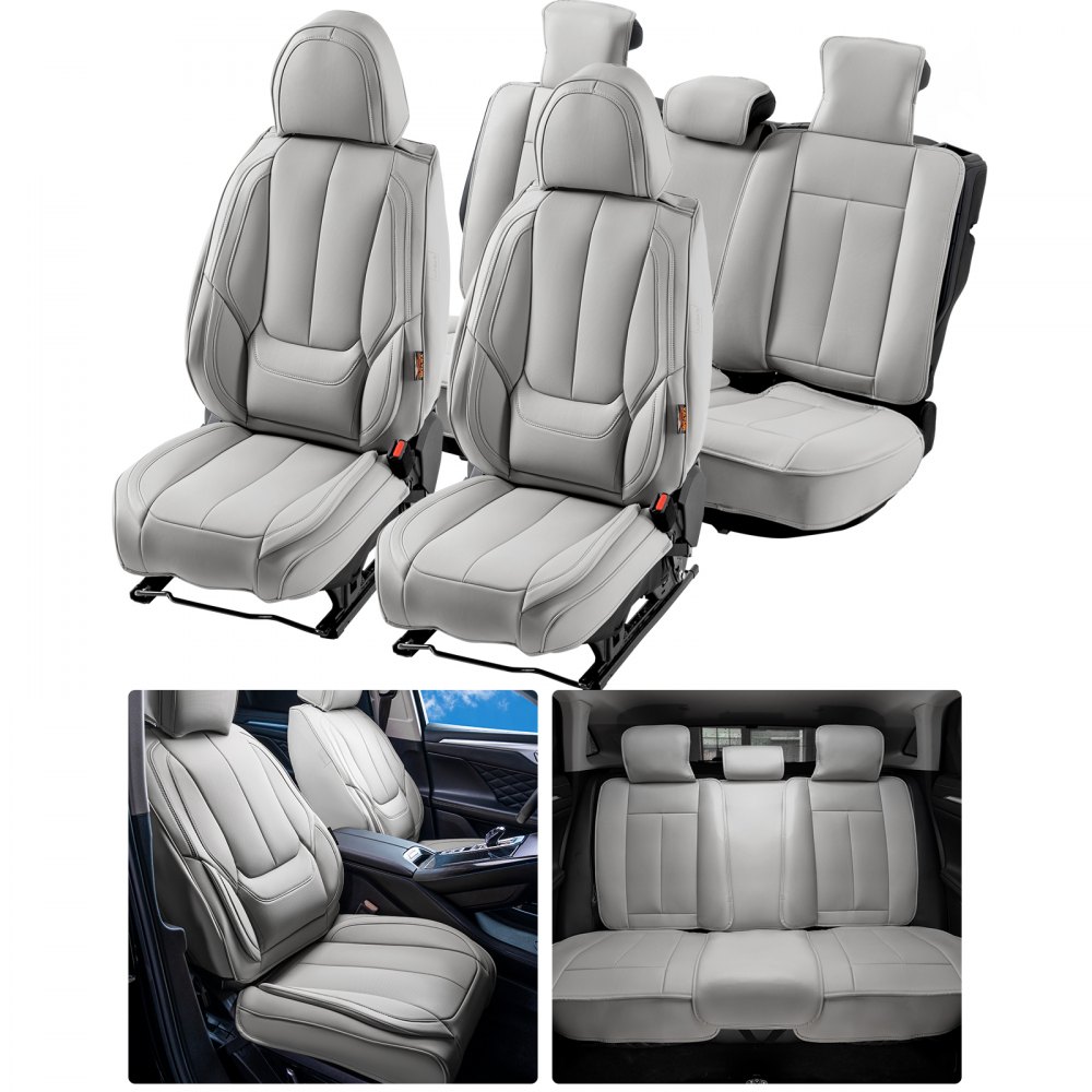 VEVOR Seat Covers Universal Car Seat Covers Full Set Seats Front and Rear Seat 13pcs Faux Leather Seat Cover Full Enclosed Design Detachable