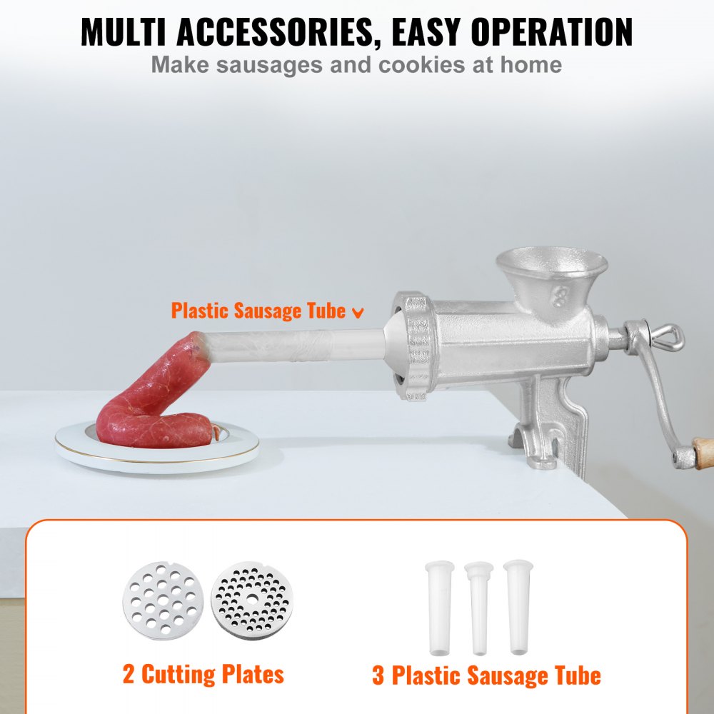 VEVOR Manual Meat Grinder, Heavy Duty Cast Iron Hand Meat Grinder with ...