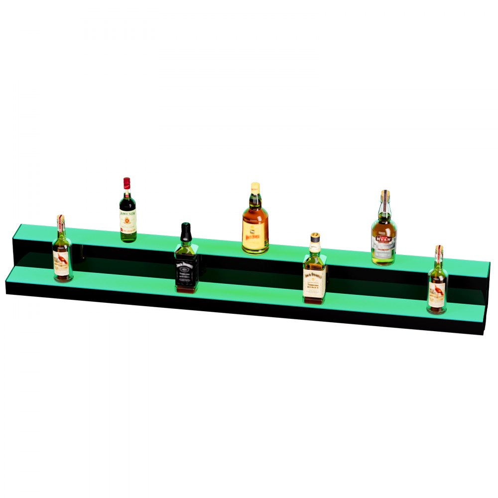 VEVOR LED Lighted Liquor Bottle Display, 2 Tiers 60 Inch Commercial ...