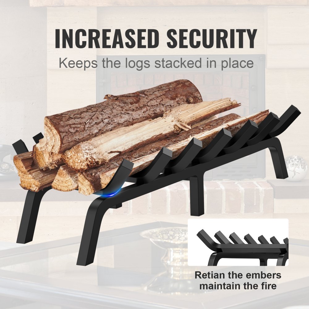 VEVOR Fireplace Log Grate, 30 inch Heavy Duty Fireplace Grate with 6 ...