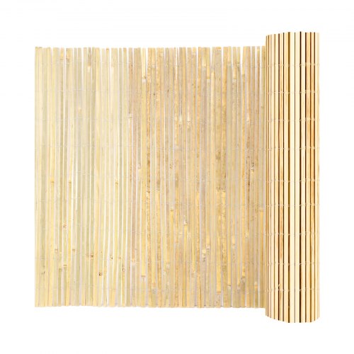 VEVOR Natural Bamboo Slat Screening Privacy Bamboo Slat Fence 6 ft H x ...