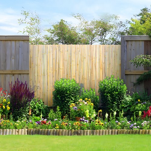 VEVOR Natural Rolled Bamboo Fence, Eco-Friendly Bamboo Privacy Fence 4 ...