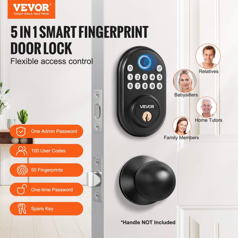 VEVOR Keyless Entry Door Locks Fingerprint – Up to 50 Prints