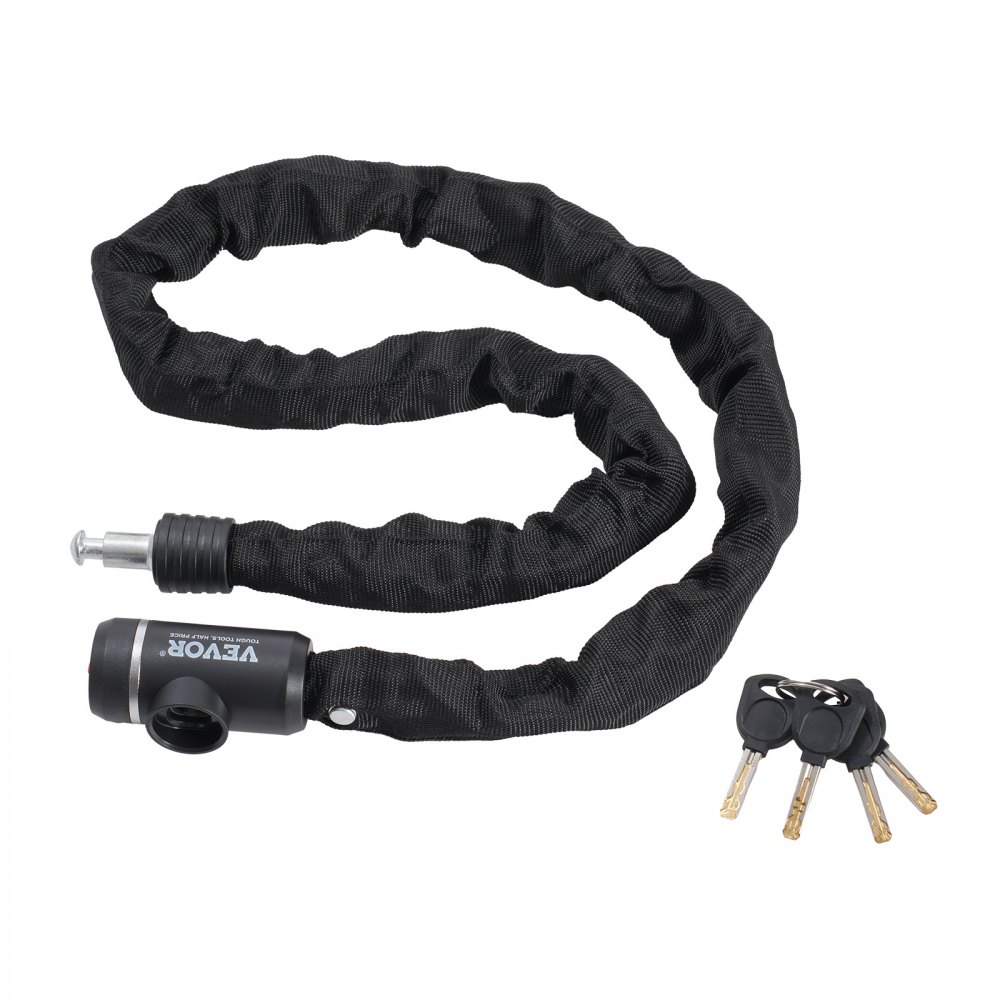 VEVOR Bike Chain Lock 3.94FT Heavy Duty Bike Lock Anti-Theft Bicycle ...